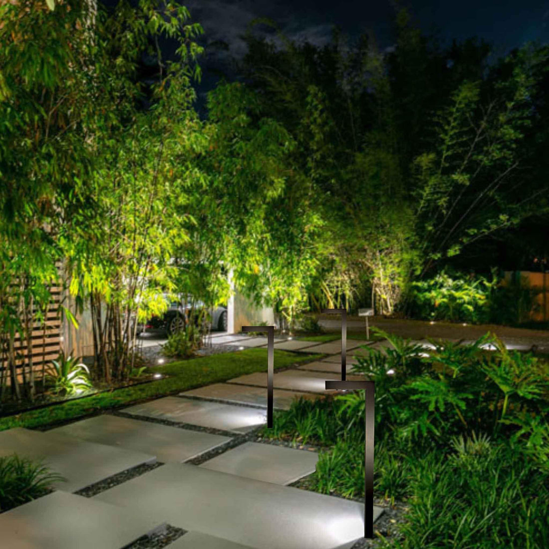 Brass Elbow LED Path Light - PL185BRS - Silhouette Lights